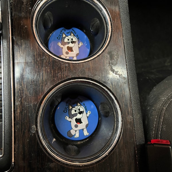 Bluey Rad Dad and Rad Mom Car Coasters, Set of 2, Chilli and Bandit ...