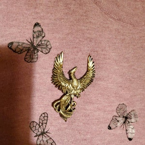 Phoenix Rising Pin Badge - Etsy