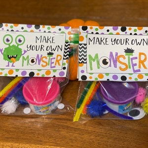 Printable Make Your Own Monster Bag Topper for Monster Halloween Favor ...