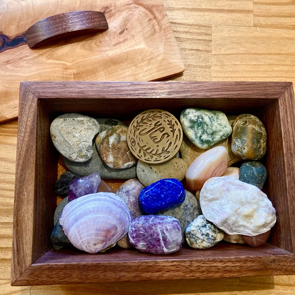 Wood Square Box Walnut and Maple Box Jewelry Box Valet Box - Etsy