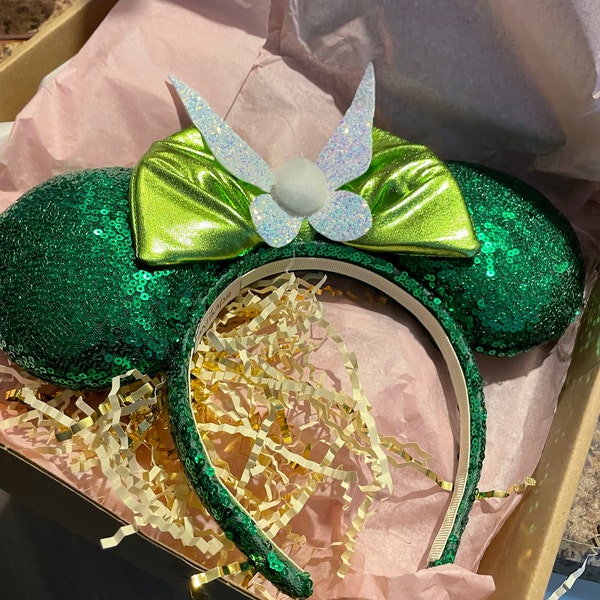 Tinker Bell Ears, Tinkerbell Headband, Sequin Disney Ears. - Etsy