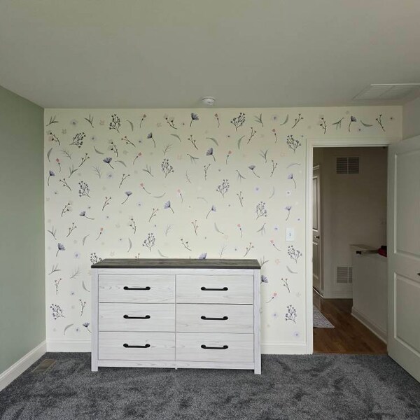 Watercolor Flower Greenery Wall Decals Nature Sticker Boho Nursery ...