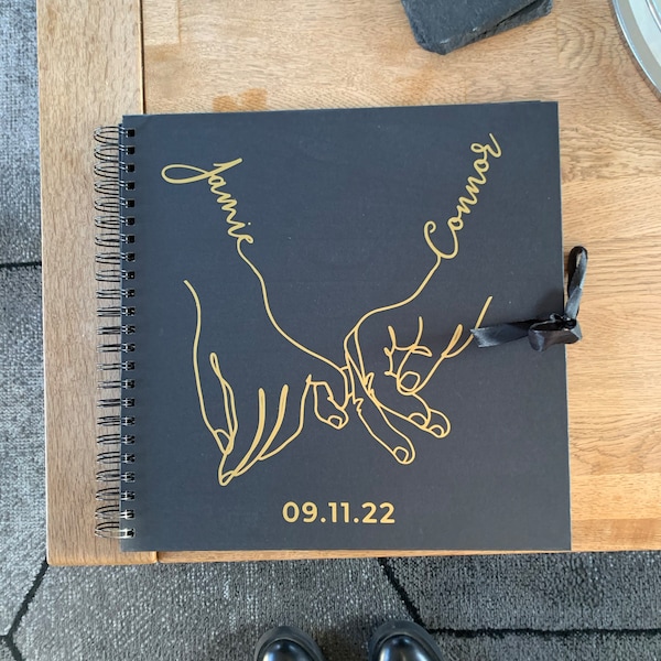 Personalised Scrapbook, Line Art Album, Couples Memory Book, Gifts for ...