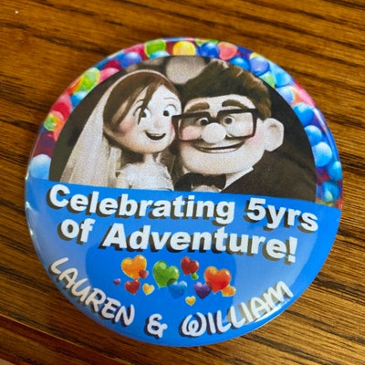 Carl and Ellie Anniversary Button-disney Anniversary Buttons-disney ...