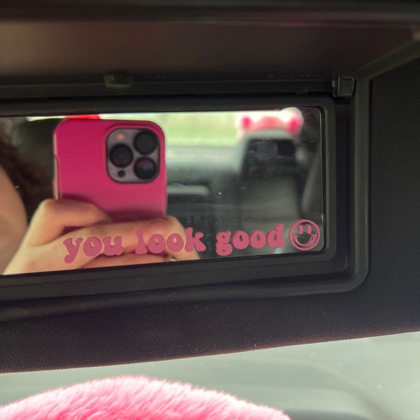 Car Mirror Decal, You Look Good Car Mirror Sticker, Rear View Mirror ...