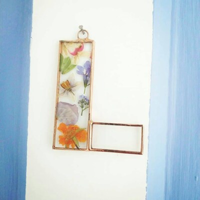 Personalised Stained Glass Pressed Flowers Initial Frame - Etsy