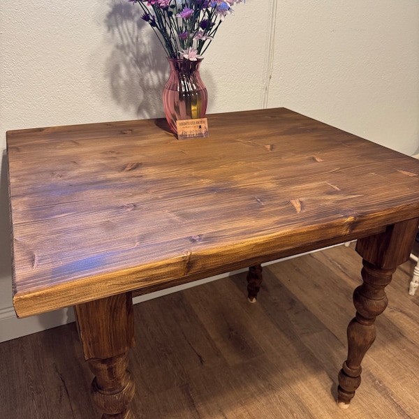 DIY Unstained Unfinished Farmhouse Style Solid Pine Wood Table ...