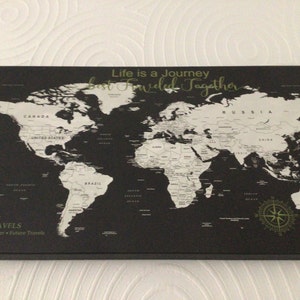 Personalized Push Pin Travel Map, Push Pin World Map, World Map Canvas ...