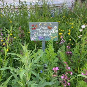 Personalised Wild Flowers Garden Plaque, Planter Sign, Allotment Sign ...