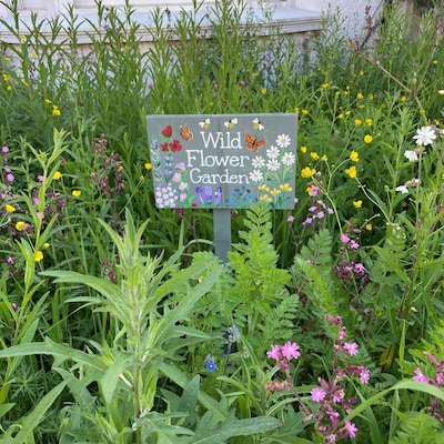 Personalised Wild Flowers Garden Plaque, Planter Sign, Allotment Sign ...