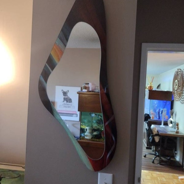 Asymmetrical Wall Art, Irregular Wall Decor, Surfboard Tempered Glass ...