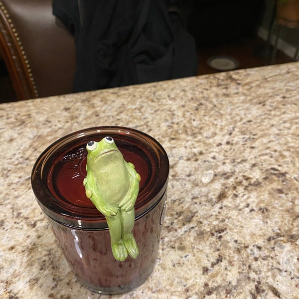 Handmade Polymer Clay Green Small Tiny Toad Figurine Personalized Gift ...