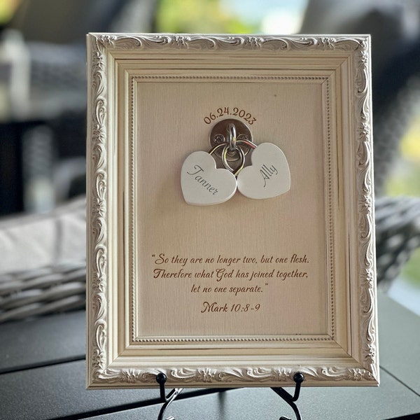 Vintage Green Frame Wedding Love Lock Ceremony Set With White Padlocks ...