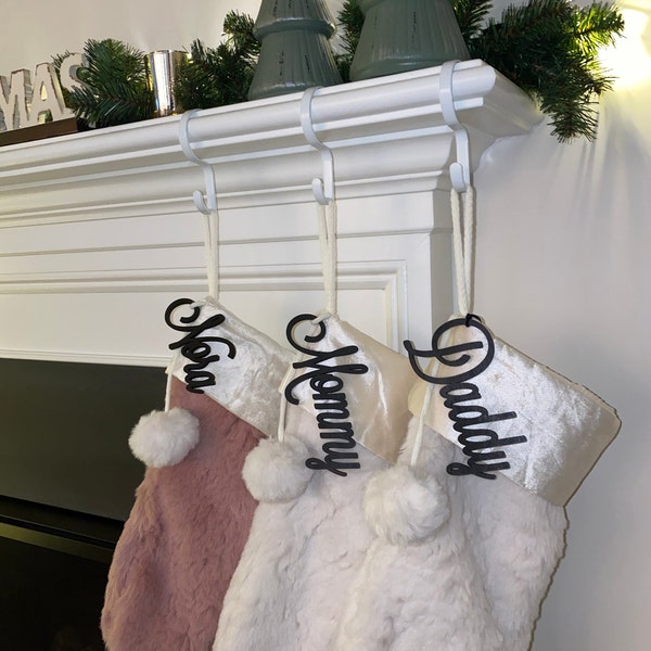 Stocking Name Tags | Christmas Stocking Names | Wood Words | Wood Word ...