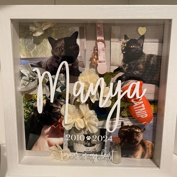 Personalized Pet Dog/cat Memories Memorial Keepsake Shadowbox With Name ...