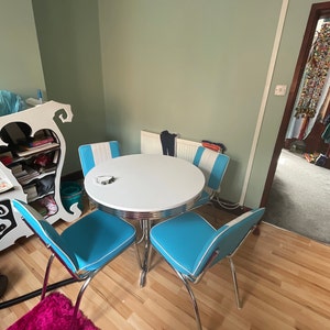 American Diner Furniture 50s Style Retro Booth Table & Red Nashville ...