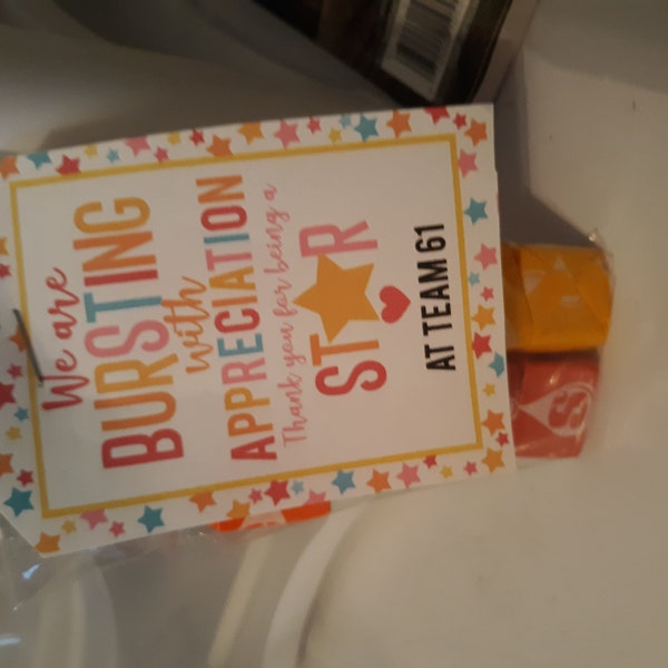 Editable Star Candy Bursting With Appreciation Printable Gift Tags ...