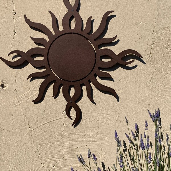 Garden Modern Sun Metal Wall Art, Large Outdoor Sun Wall Decor, Patio ...