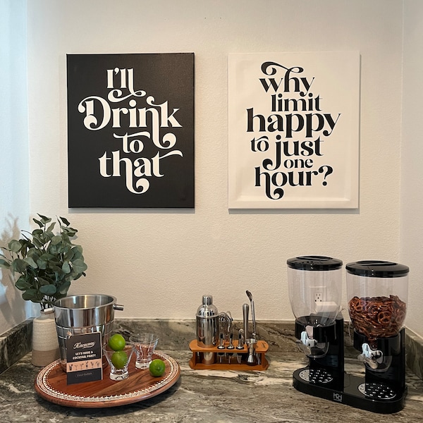 I'll Drink to That, PRINTABLE Art, Bar Cart Sign, Drinking Wine Quote, Alcohol Drinks Party Home ...