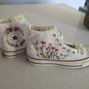 Converse Custom Floral Embroidery / Converse Custom Name / Gift for ...