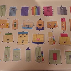 Numberblocks 51-60 Stickers - Etsy
