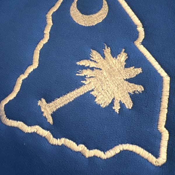 South Carolina Embroidery 2 Pack. (1.) SC Palmetto State Applique 3x4 ...