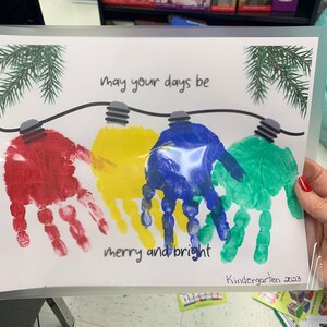 Christmas Lights Handprint Art Craft, Christmas Handprint Craft, DIY ...