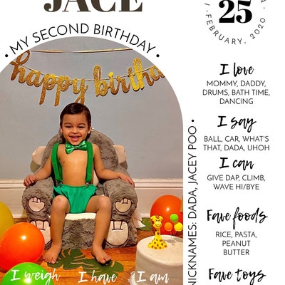 EDITABLE First Birthday Milestone Sign, Modern 1st Birthday Milestone ...