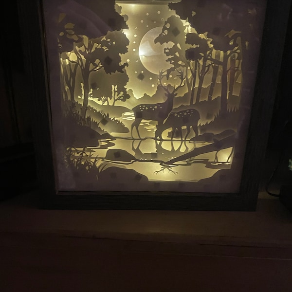 3d Deer Silhouette, Shadow Box Templates, Paper Cut, Files for Cricut ...