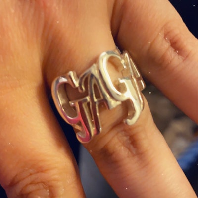 Sterling Silver Ring Anarchy Punk Symbol in Circle UK - Etsy