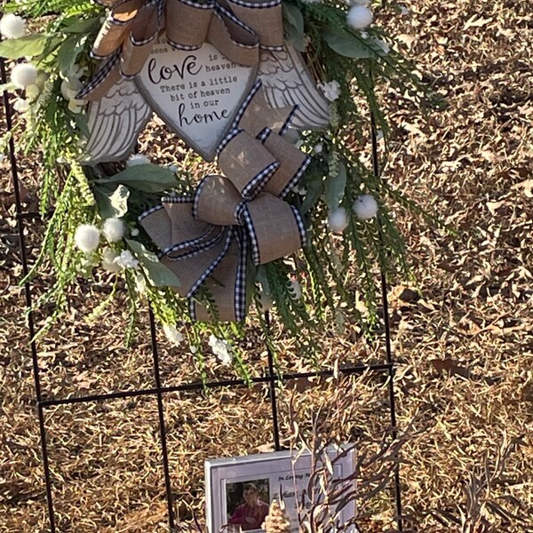Rustic Sympathy Wreath, Memorial Door Hanger With Flowers, Bereavement ...