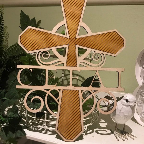 Split Letter Cross Monogram - Digital Laser Cut File - SVG - Glowforge ...