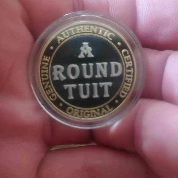 Extremely Rare 'A ROUND TUIT' Coin. Gift/present. Silver & 24ct Gold ...