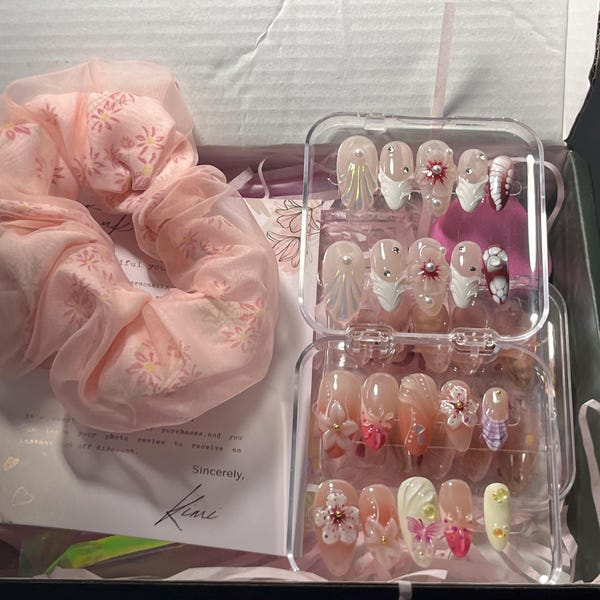 Beautiful and Pure sheer Pink / Gel Nails / Reusable Nails / Essential ...
