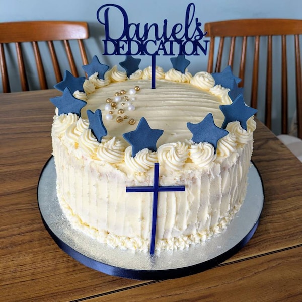 Double Layer Cake Topper | Personalised | Various Sizes, Colours ...