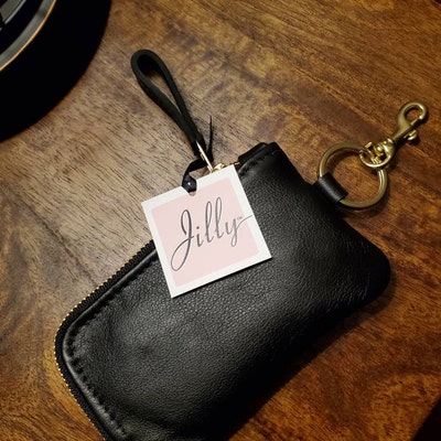 Leather Keychain Zip Around Wallet, Leather Credit Card Wallet, Keyring ...