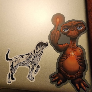 E.T. Middle Finger Vinyl Sticker - Etsy