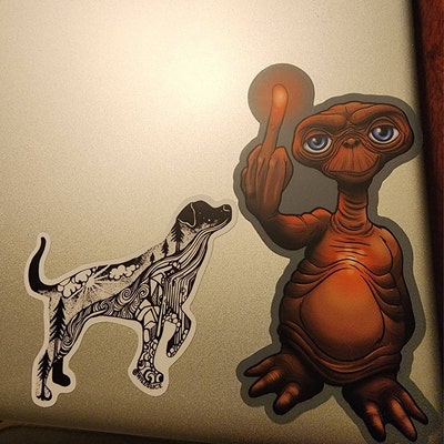 E.T. Middle Finger Vinyl Sticker - Etsy