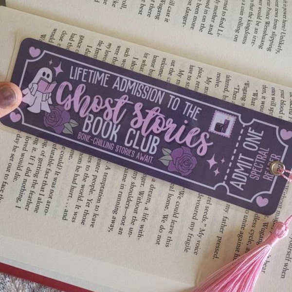 Ghost Stories Book Club, Handmade Bookmark, Book Lover Bookmark, Book ...