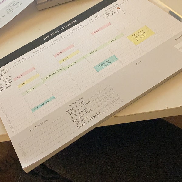 Executive Weekly Desk Pad, Minimal to Do Notepad, Weekly Calendar ...