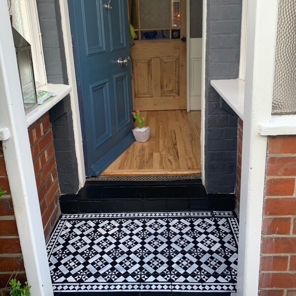 Chelsea Tile Pattern Stencil, Revamp Old Tiles, Slabs and Floors Using ...