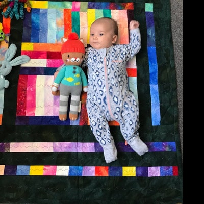 Zingy Geometric Quilt in Bright Colours - Etsy