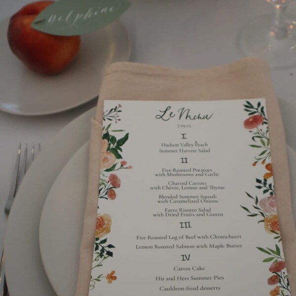 Watercolor Event Menu - Custom & Hand Painted (print or Digital) - Etsy