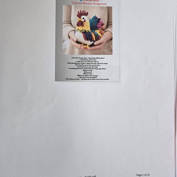 Realistic Rooster Amigurumi Crochet Pattern PDF – Farm Animal Crochet ...