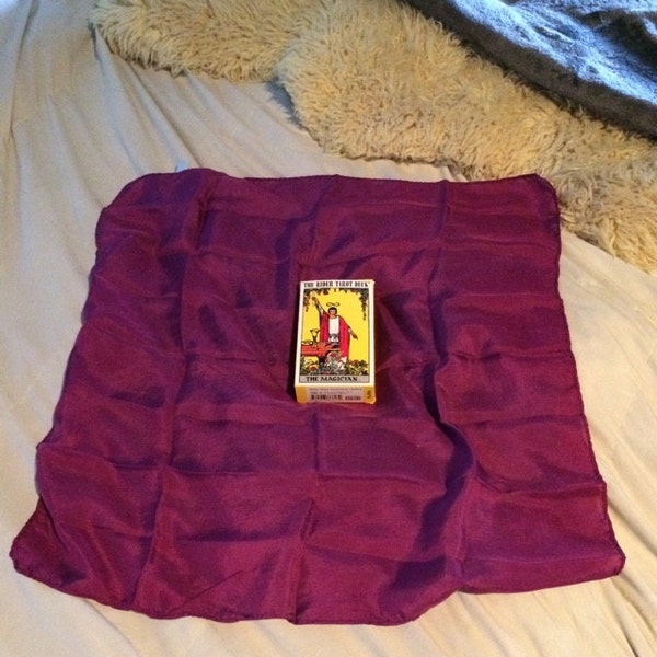 Deep Purple Tarot Cloth - Altar Cloth - Hand Dyed 20"x20"...100% Silk ...