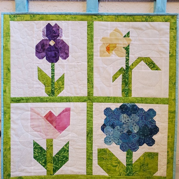 Shelly's Iris Quilt Block Pattern Spring Flower Garden PDF ...