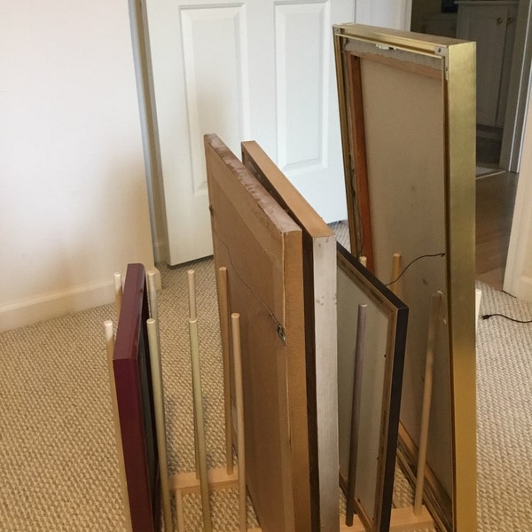 Art Storage Rack - Wooden Dowel - for Framed Art, Picture Frame, Canvas ...