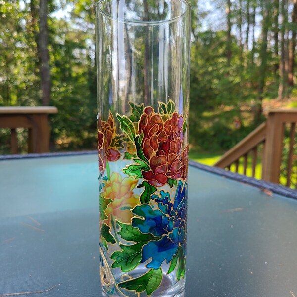 Stained Glass Coffee Cup 17 Oz ( 500 Ml)and Saucer Hand Painted Tea Set ...