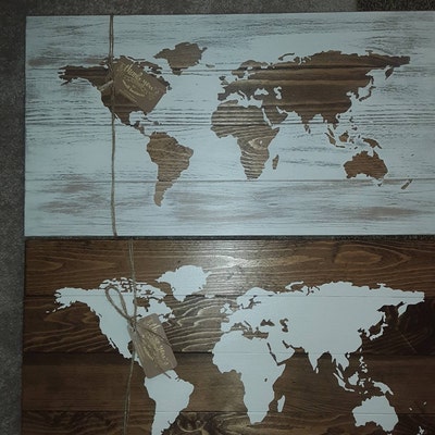 Huge World Map, Rustic Wood Decor, Travel World Map, Push Pin Travel ...