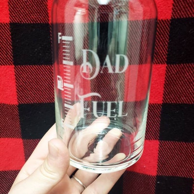 Dad Fuel Beer Can Glass, Mom Fuel Iced Coffee Cup With Lid and Straw ...